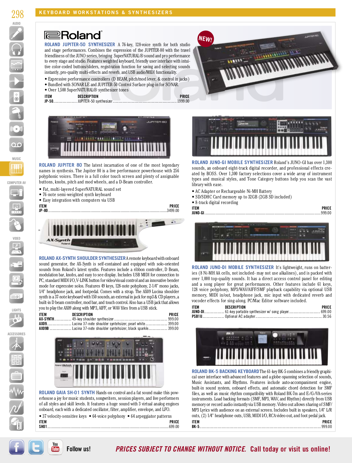 PDF manual for Roland Music Keyboard Juno-Di