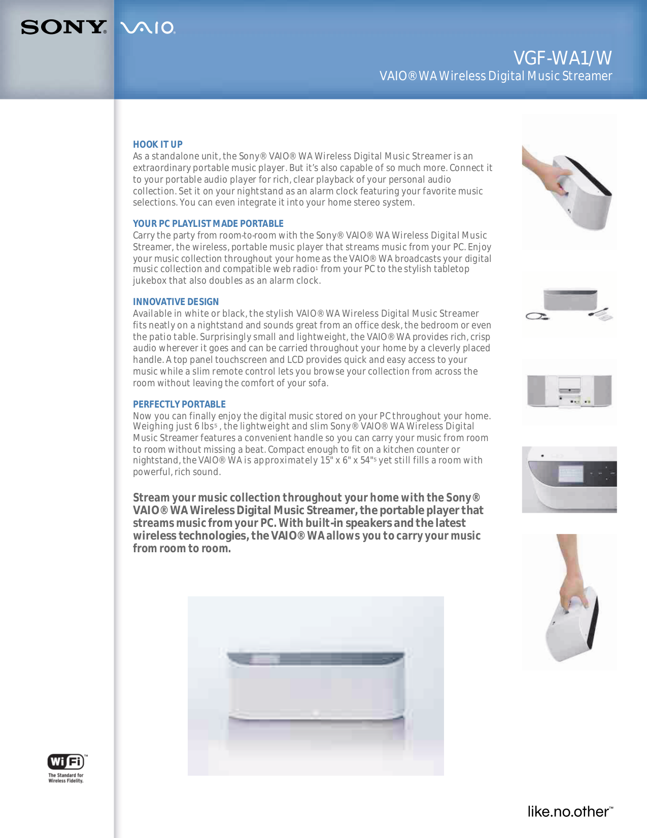 Download free pdf for Sony VAIO VGF-WA1 MP3 Player manual