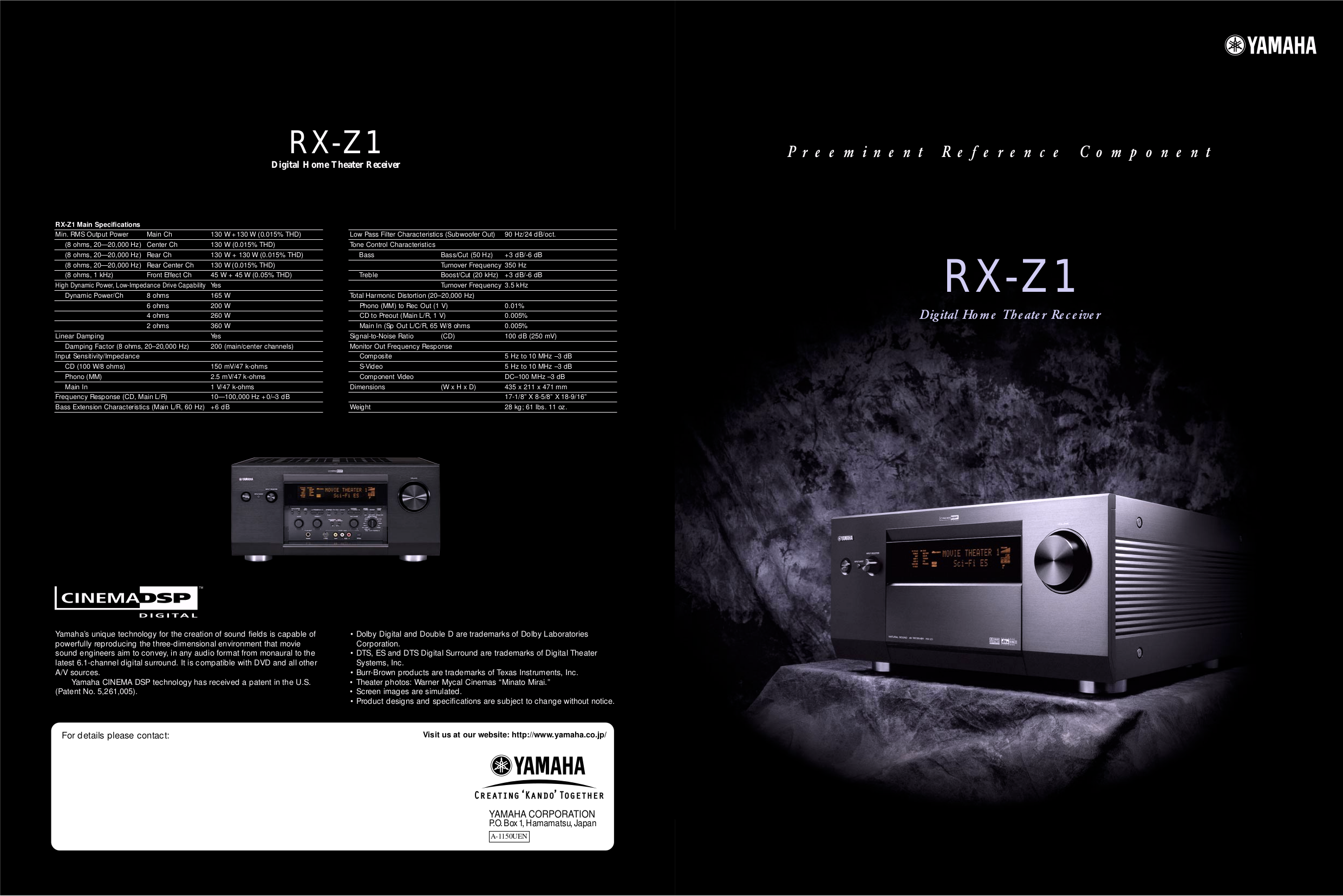 PDF manual for Yamaha Receiver RX-Z1