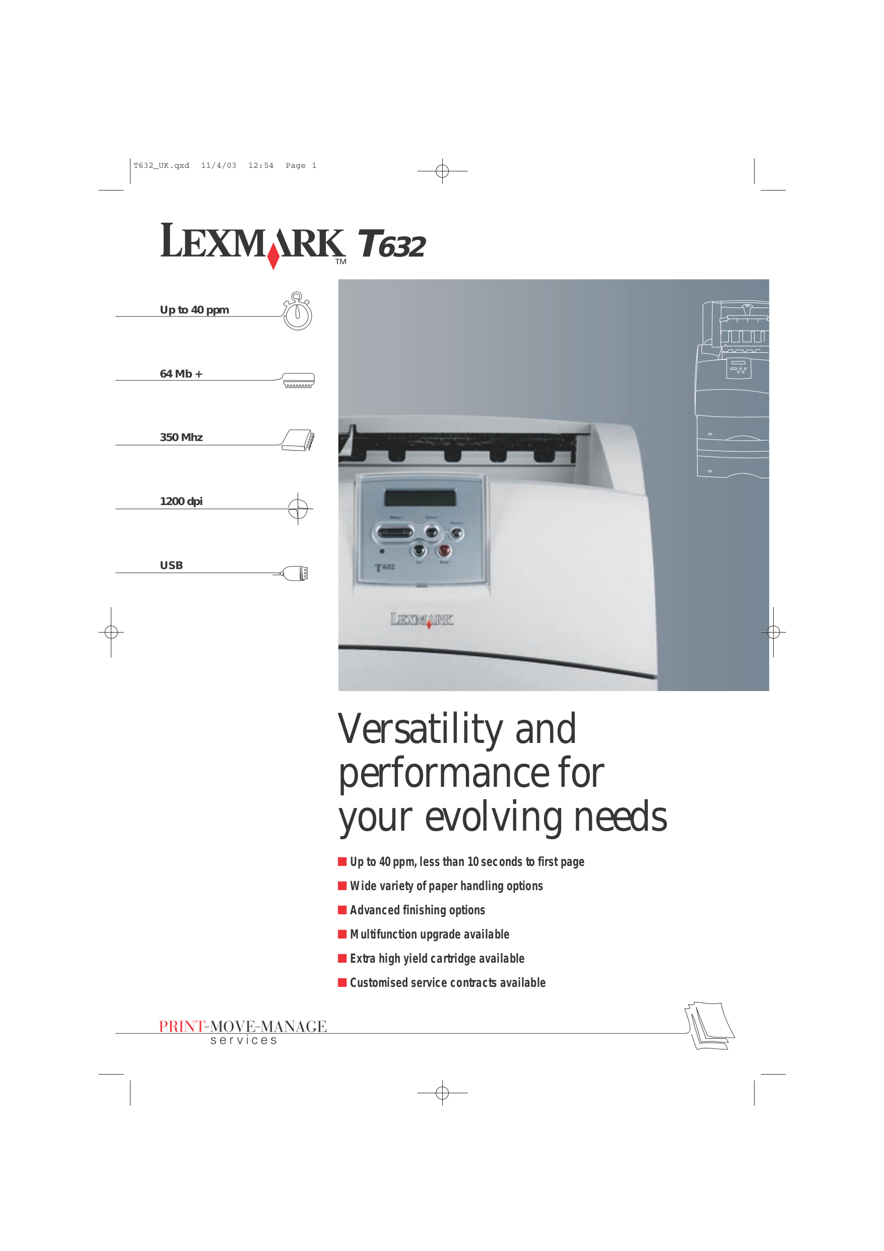 Download free pdf for Lexmark T632dtn Printer manual