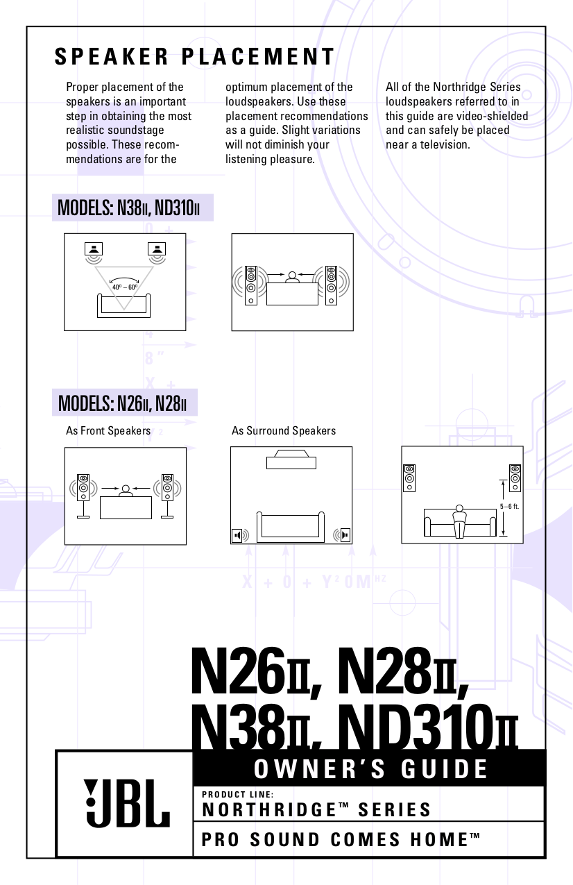 Download free pdf for JBL Northridge Series ND310 Speaker manual
