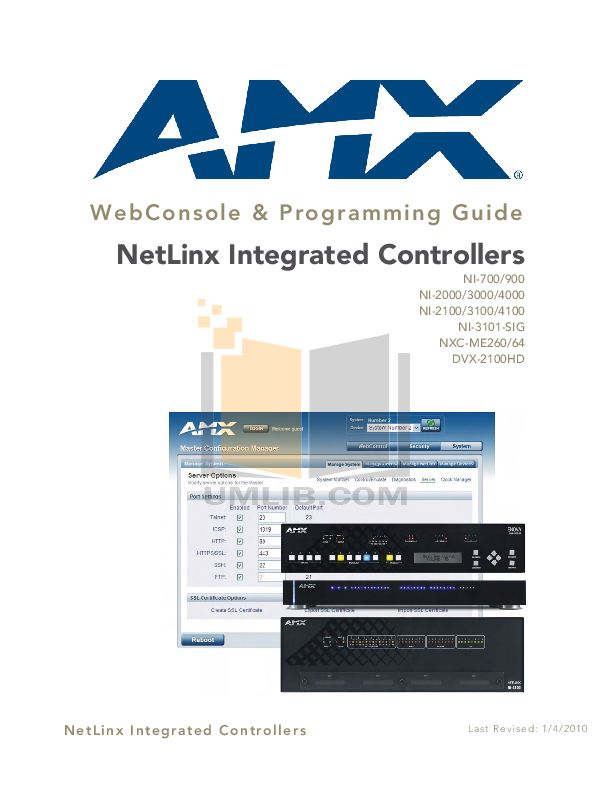 Download free pdf for Amx NetLinx NI-4000 Integrated Controllers Other ...