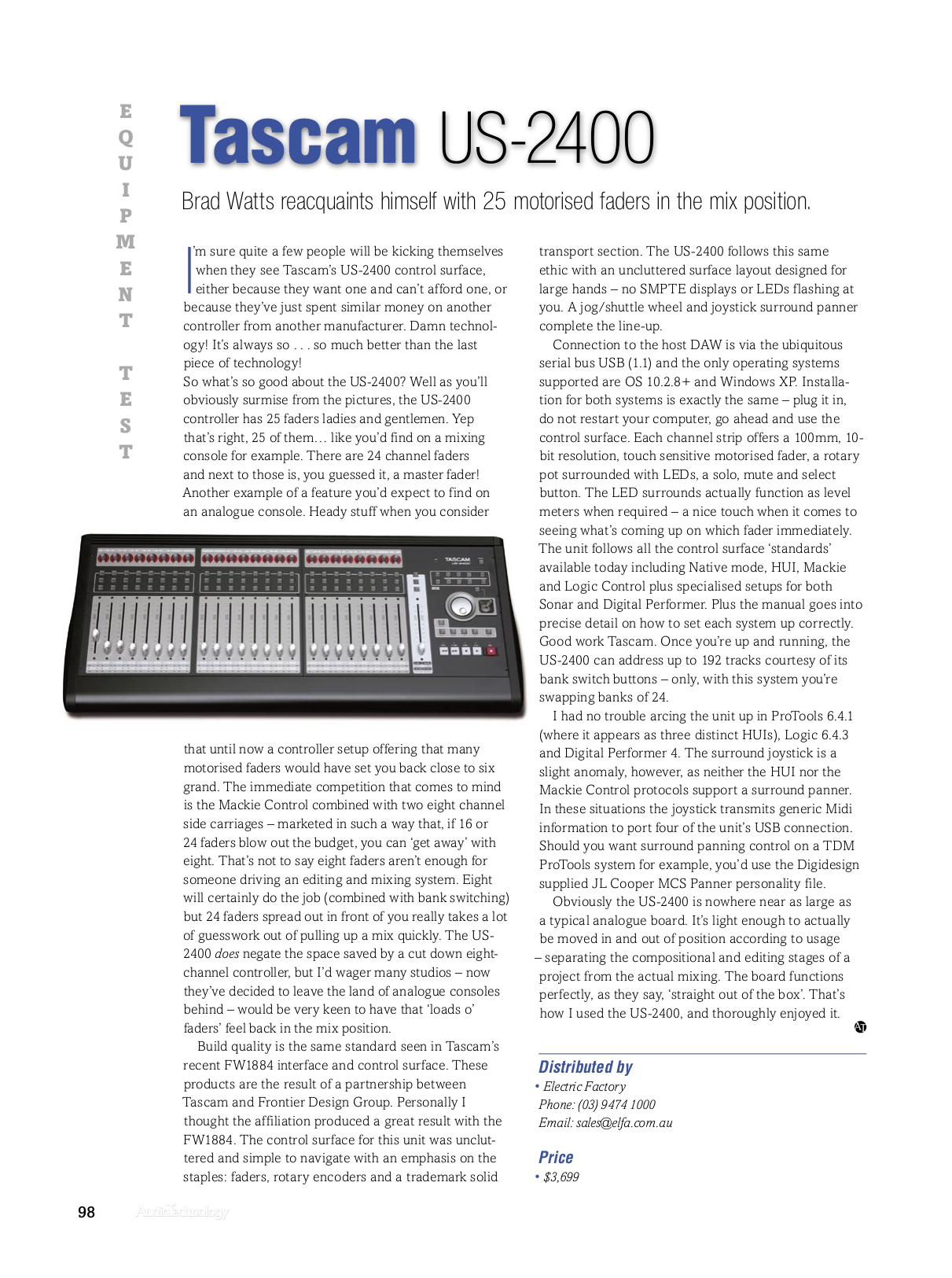 Download free pdf for Tascam US-2400 DAW Controller Other manual