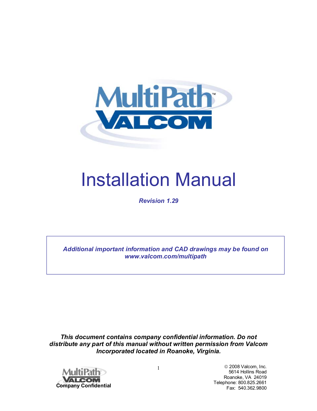 Download free pdf for Valcom V1080 Speaker manual