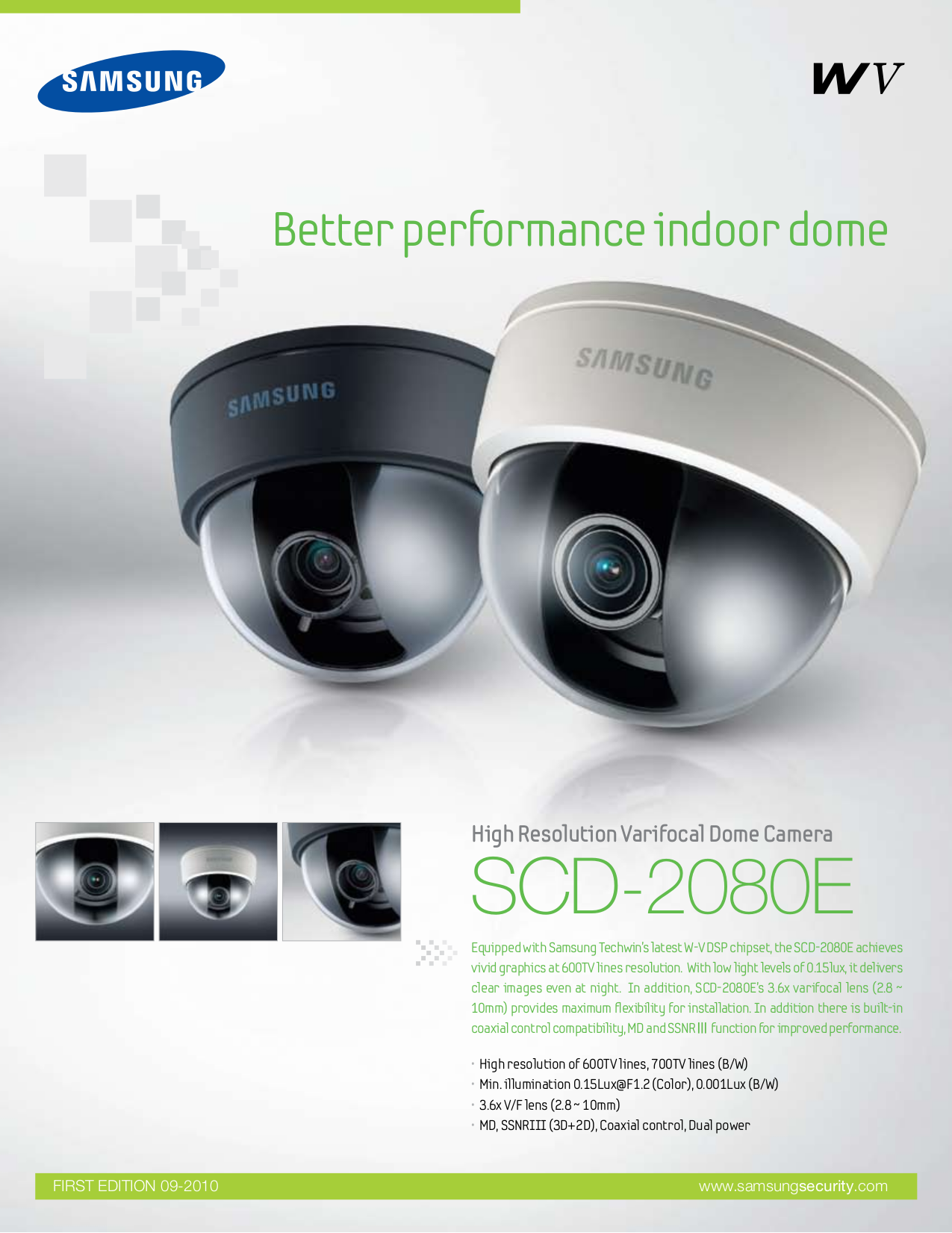 PDF manual for Samsung Security Camera SCO-2080