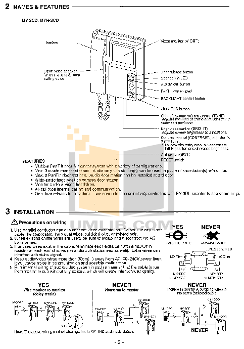 PDF manual for Aiphone Other MY-2CD Intercoms