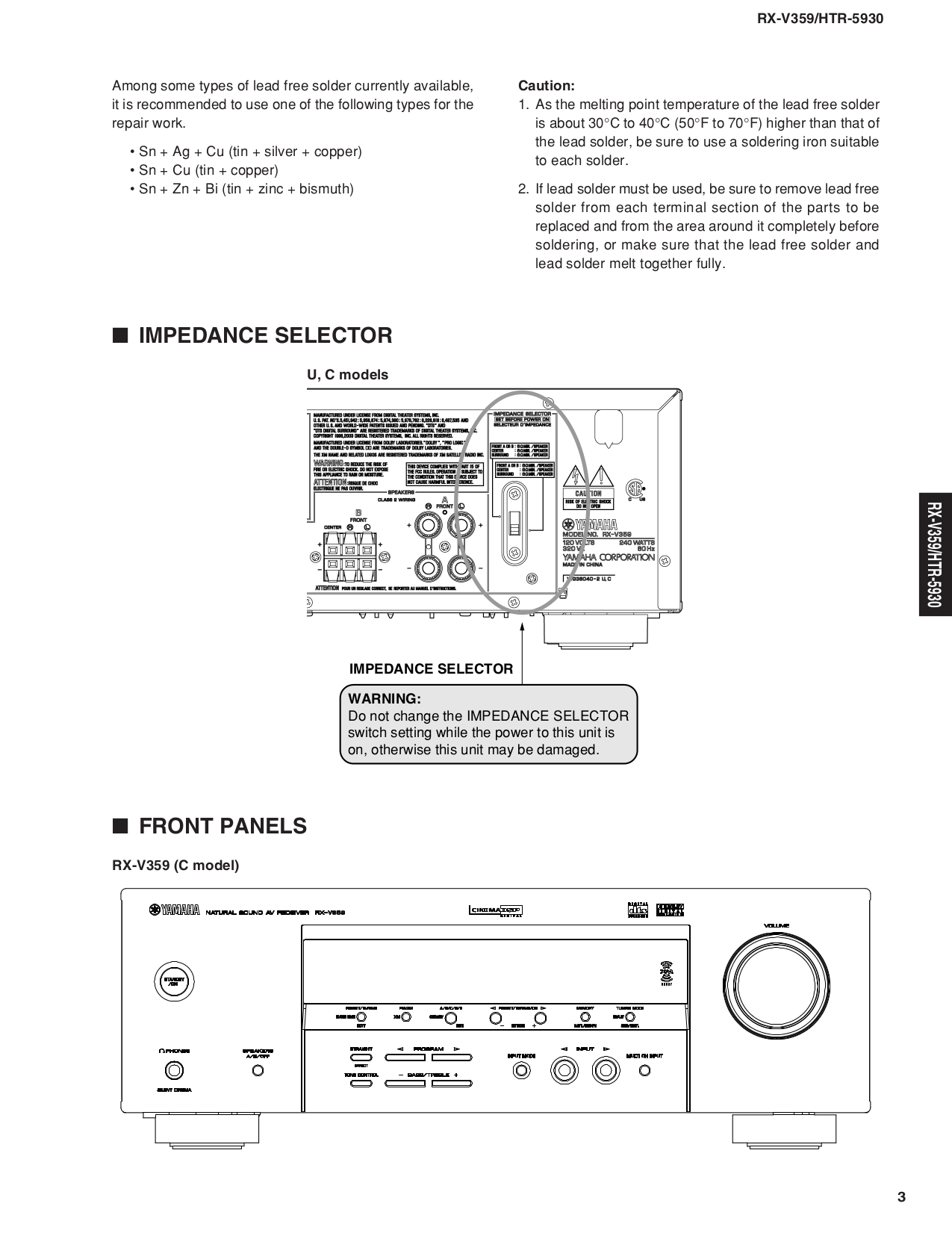 PDF manual for Yamaha Receiver RX-V357