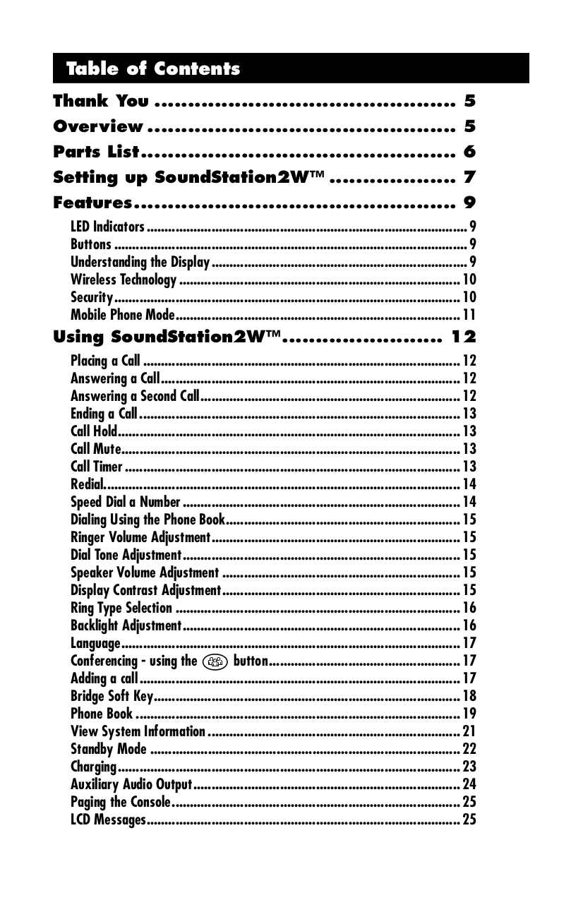 PDF manual for Polycom Telephone SoundStation 2W