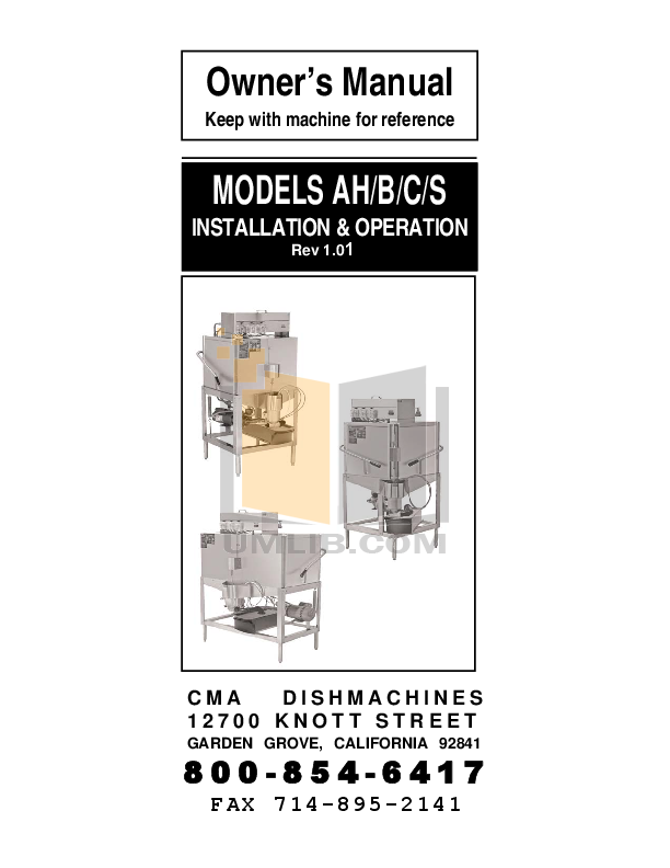 Download free pdf for Cma CMA-180 Dishwasher manual