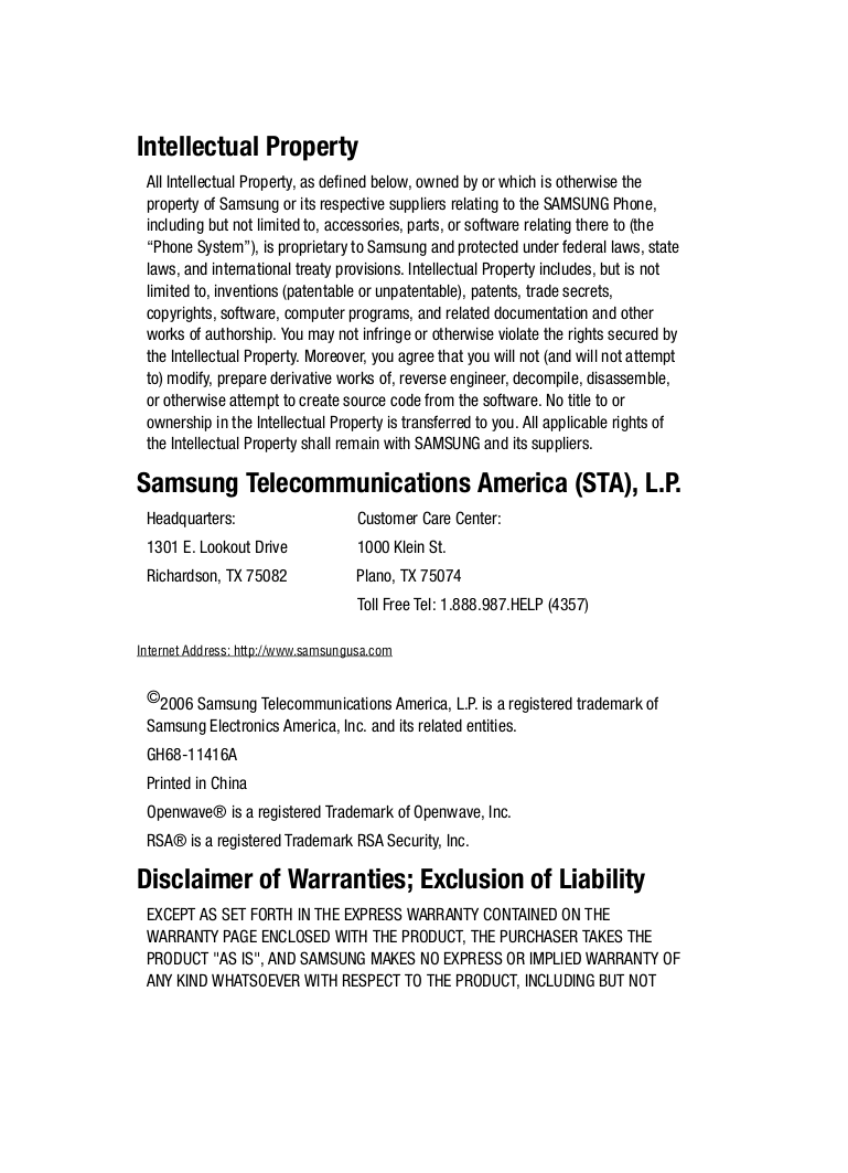 PDF manual for Samsung Cell Phone SGH-C417