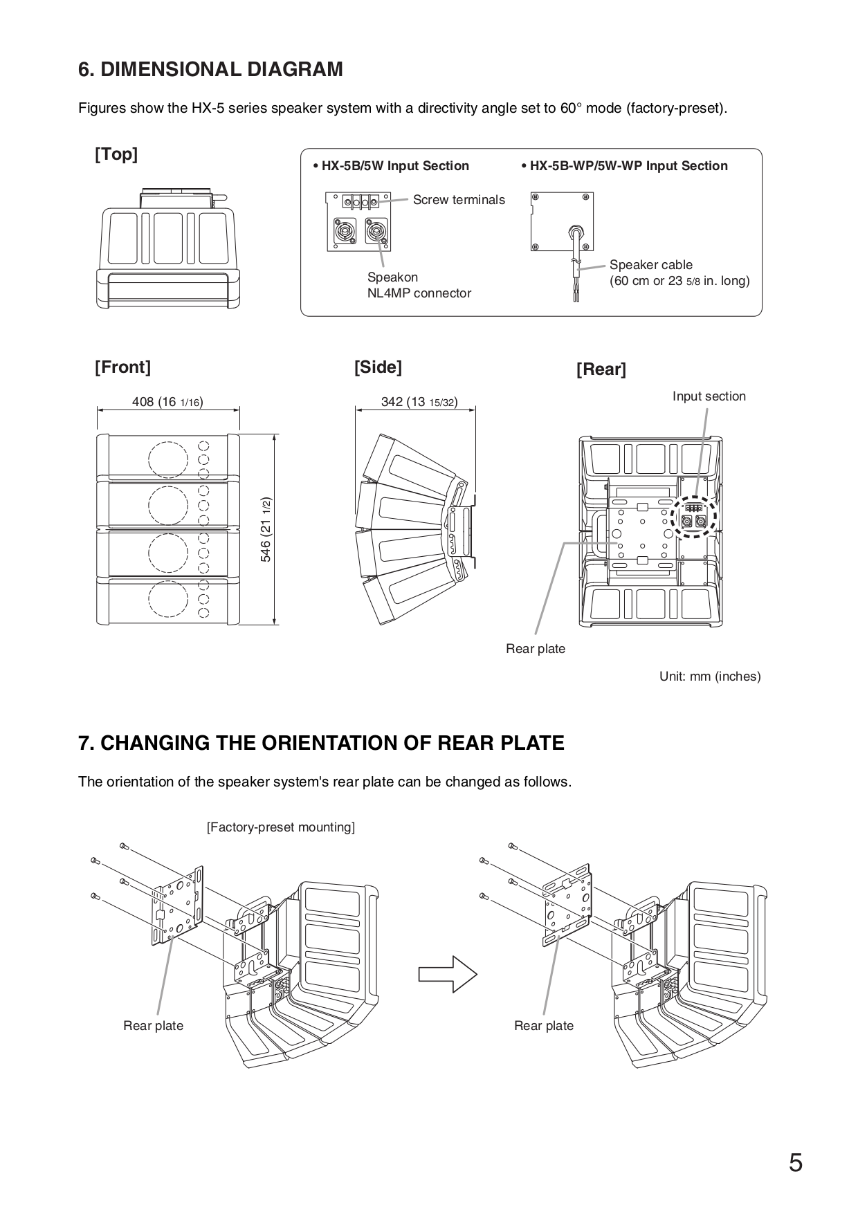 PDF manual for Toa Speaker HX-5W-WP