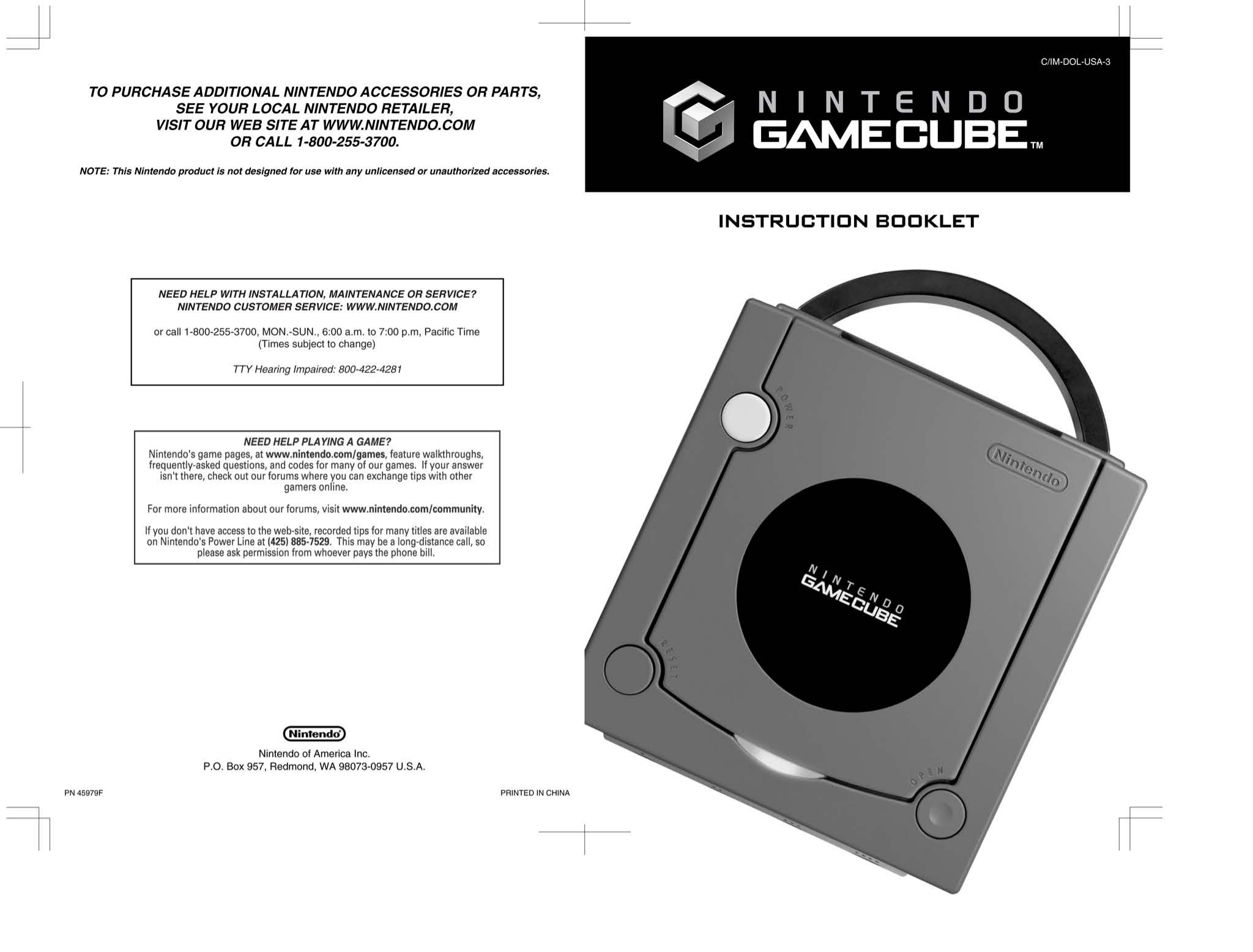 PDF manual for Nintendo Game Console GameCube Broadband Adapter