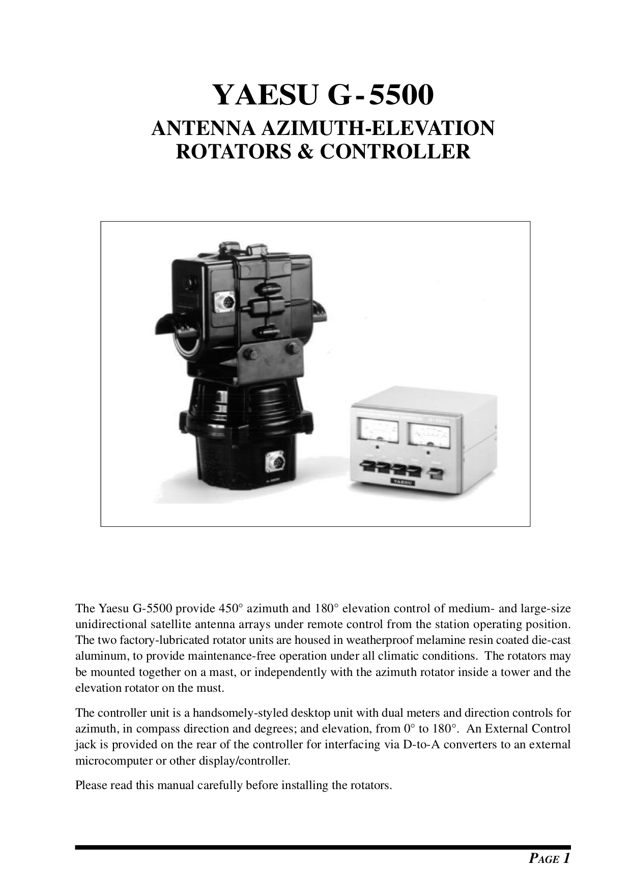 PDF manual for Yaesu Other G-5500 Rotator