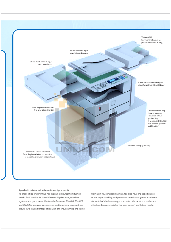 PDF manual for Gestetner Copier DSm616