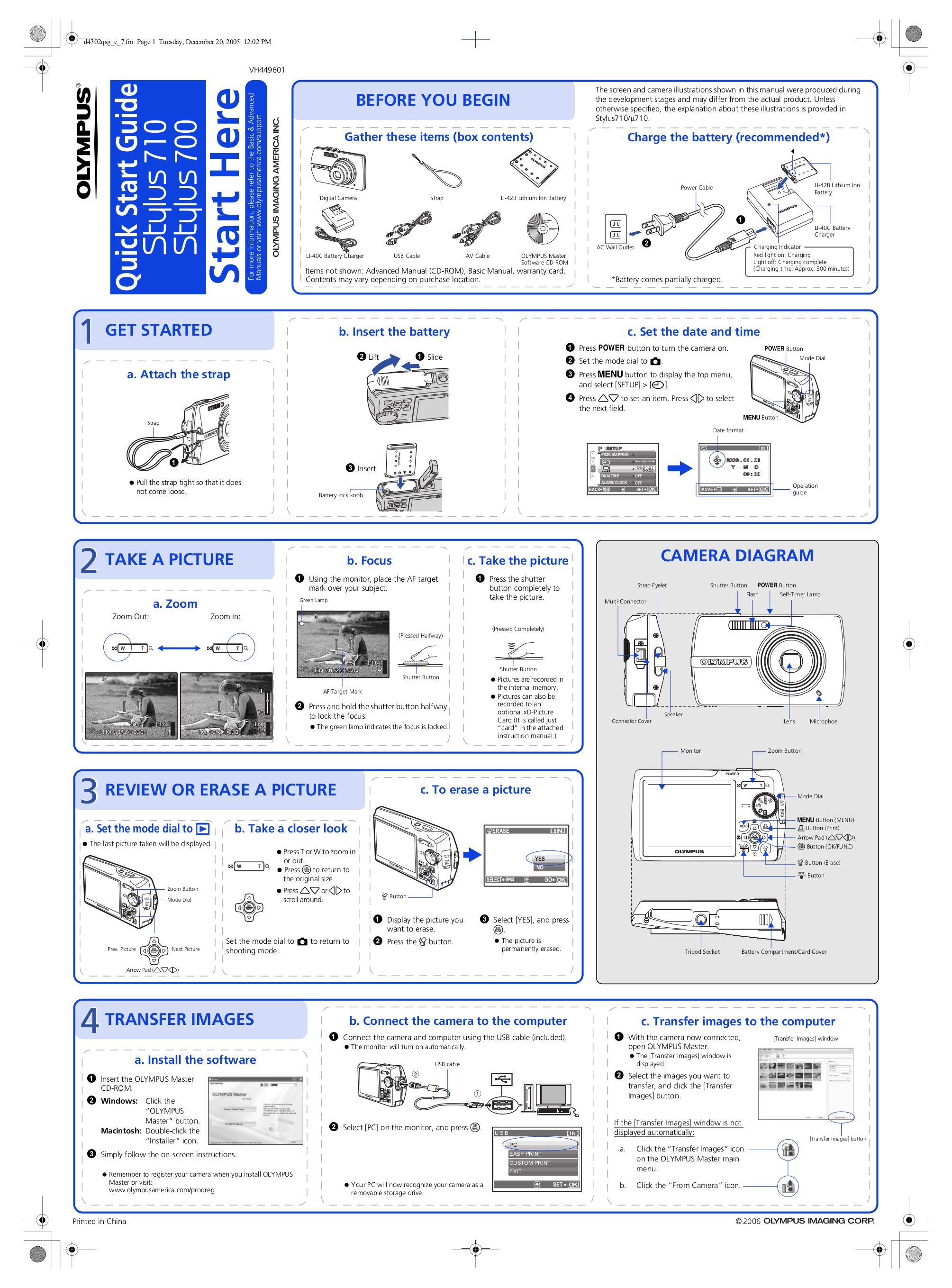 PDF manual for Olympus Digital Camera Stylus 700