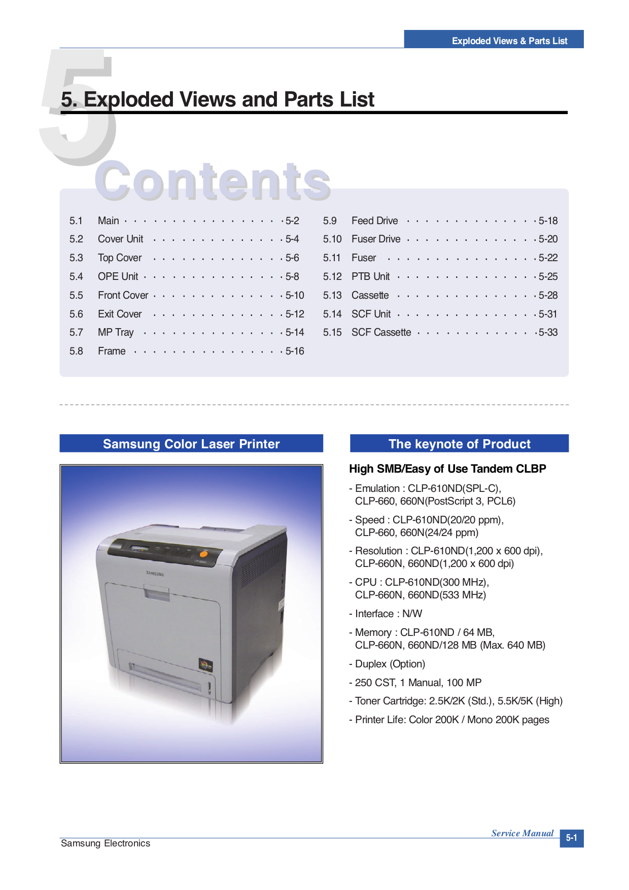 Download free pdf for Samsung CLP-610ND Printer manual