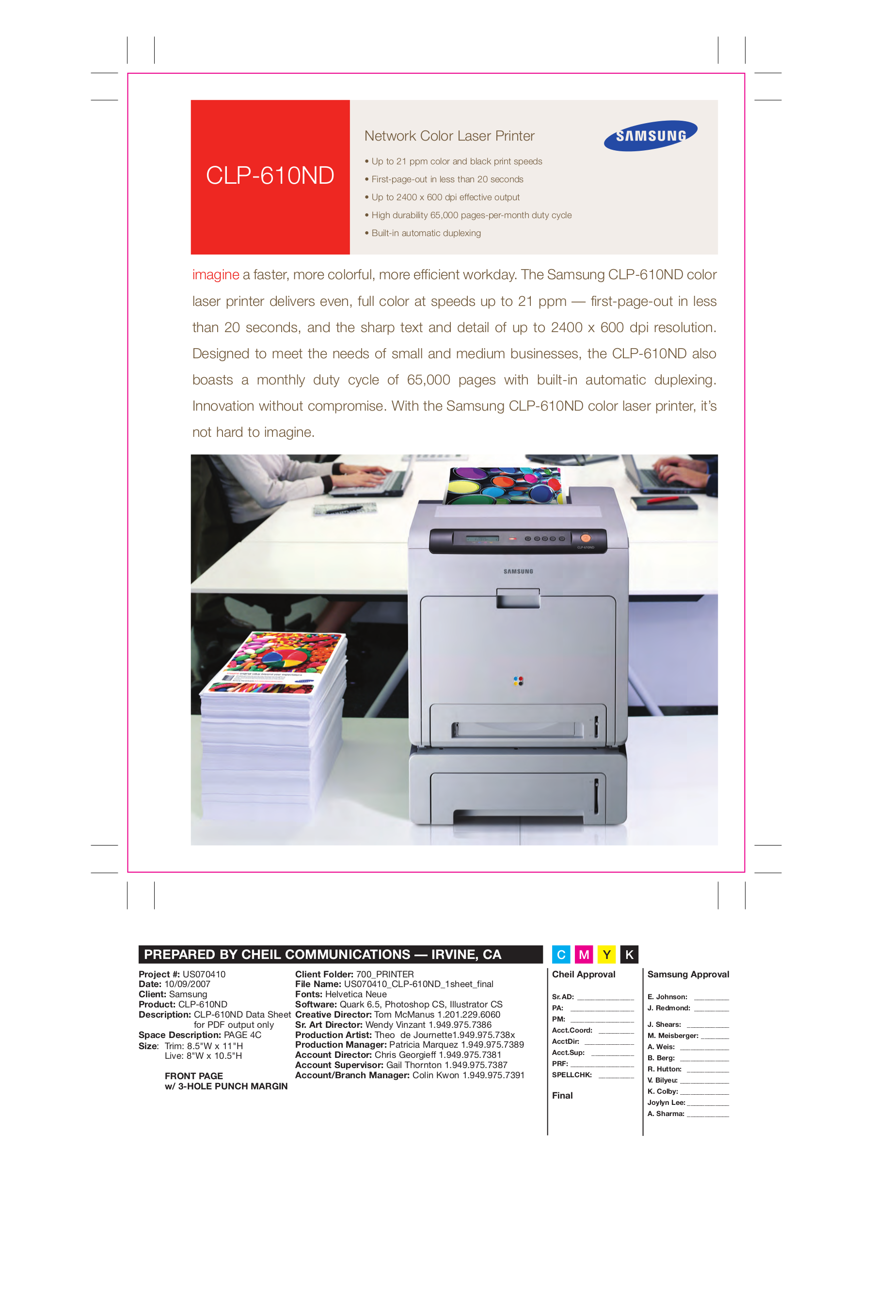 Download free pdf for Samsung CLP-610ND Printer manual
