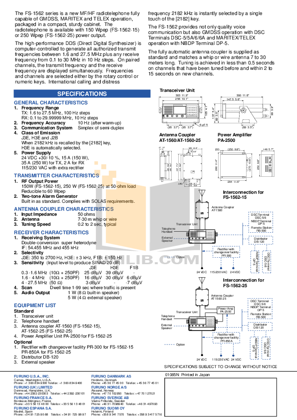 PDF manual for Furuno Other DP-6 NBDP Terminal