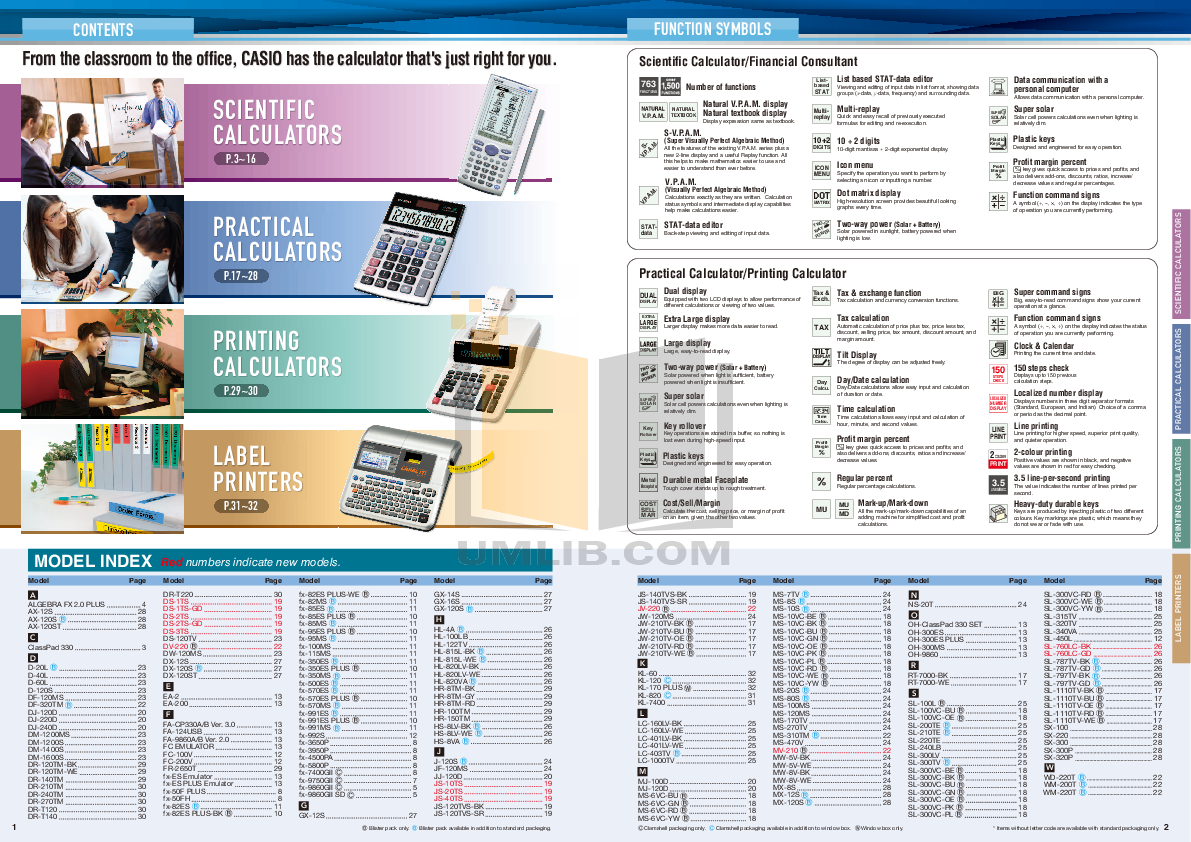 PDF manual for Casio Calculator DR-270TM