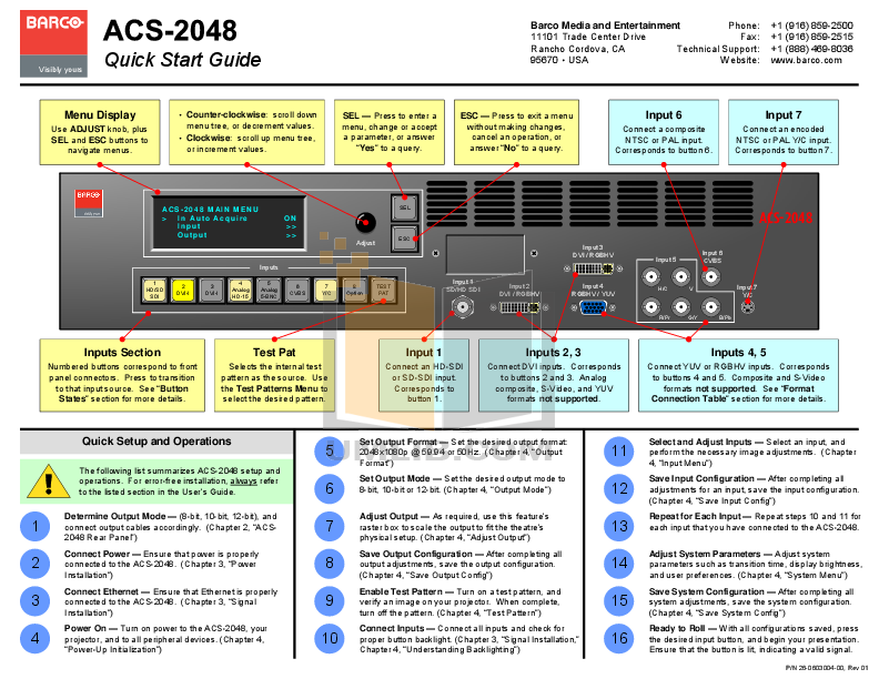 Download free pdf for Barco ACS-2048 Switch manual Download free pdf for Barco ACS-2048 Switch manual