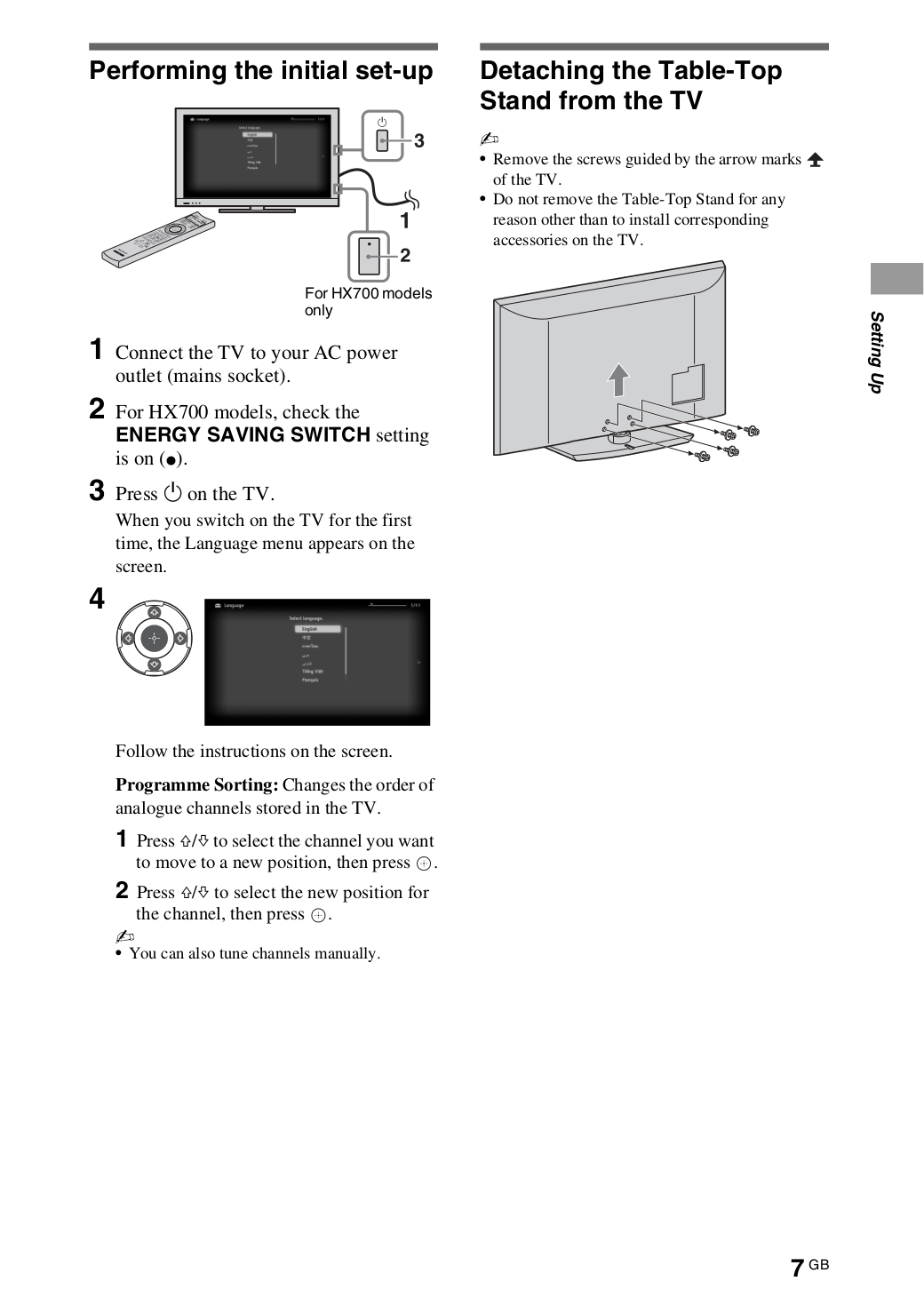 PDF manual for Sony TV BRAVIA KDL-46EX500