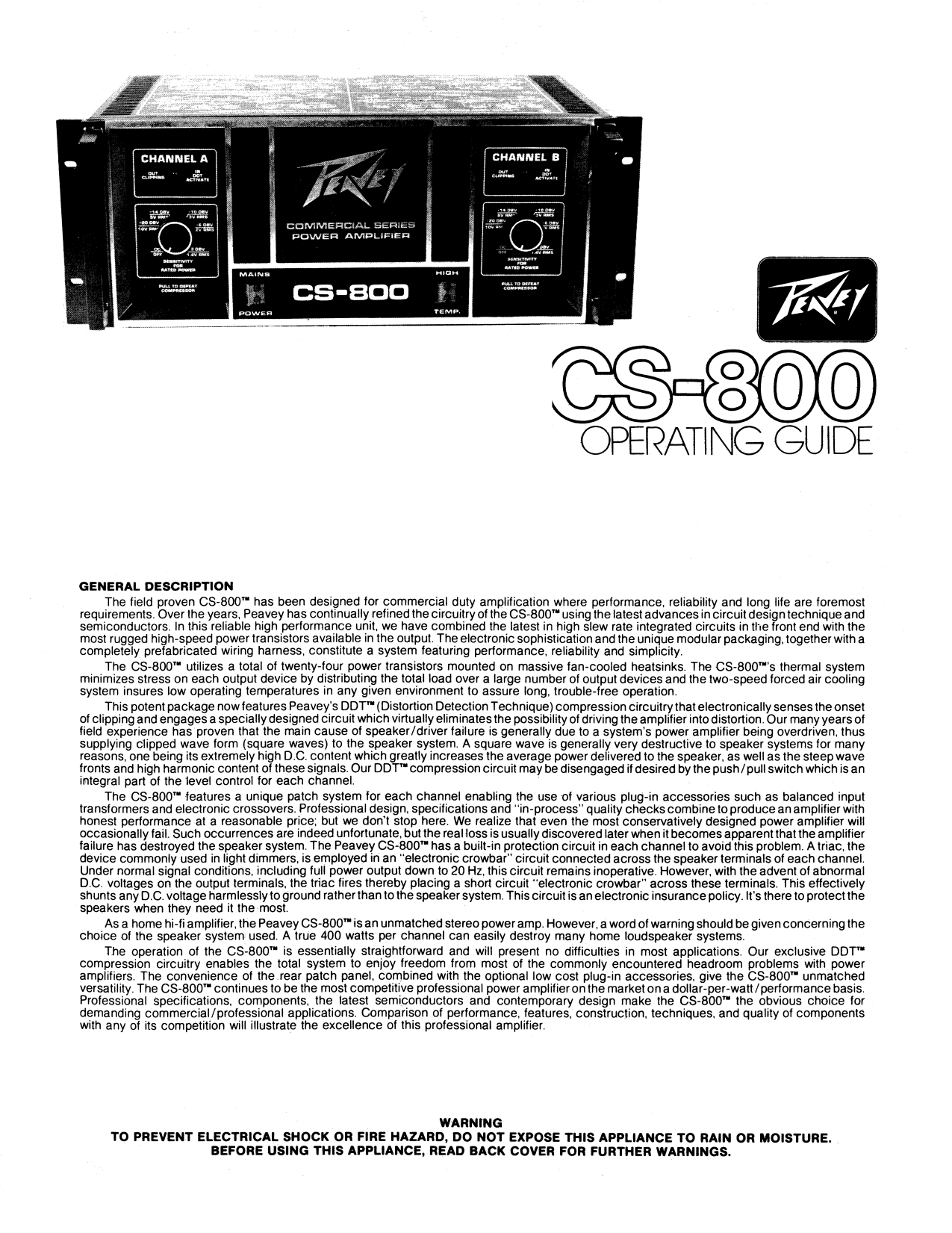 Skema power amplifier peavey cs 800 manual