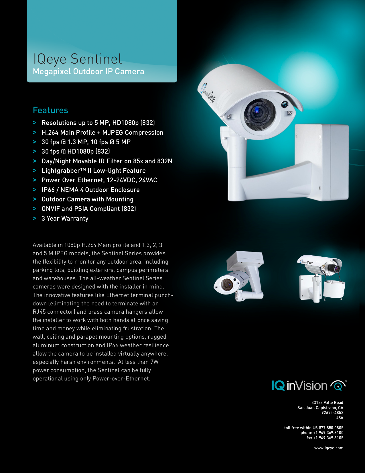 Download free pdf for Iqinvision IQeye Sentinel Series IQ802 Security ...