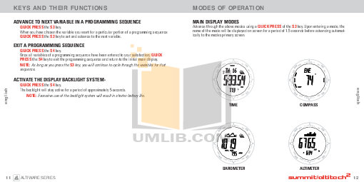 PDF manual for HighGear Other AltiTech 2 Altimeter