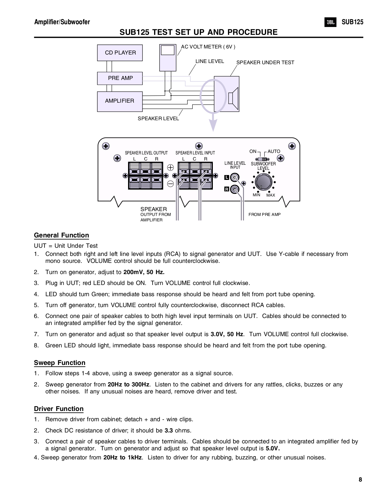 PDF manual for JBL Subwoofer SCS 138 Subwoofer