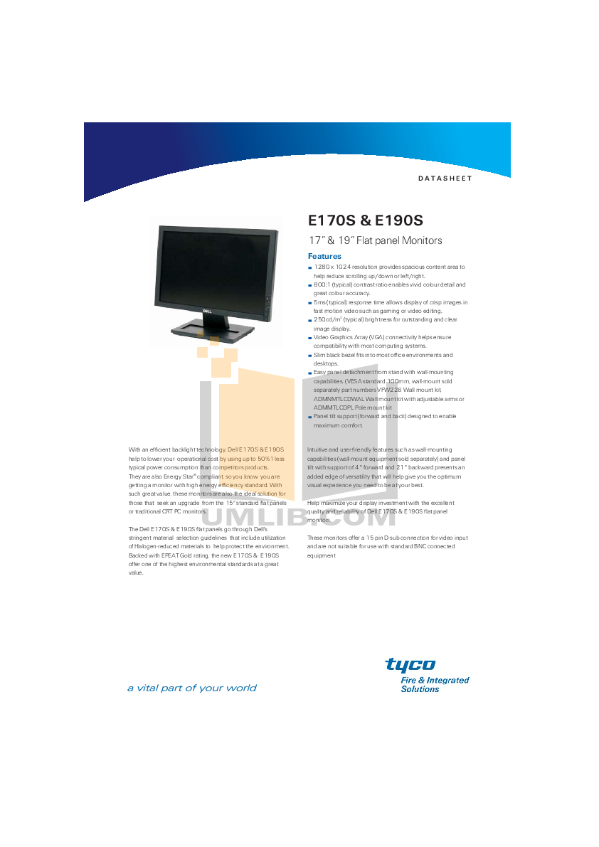Download free pdf for Dell E170S Monitor manual