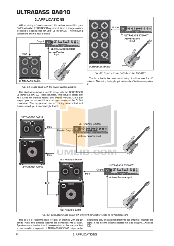 PDF manual for Behringer Other Ultrabass BA810 Bass Cabinets