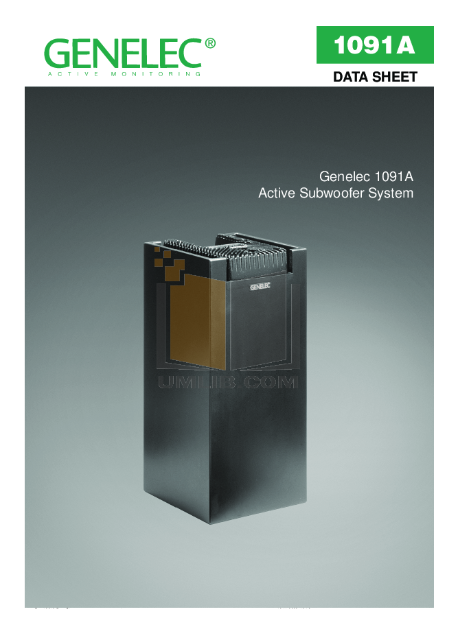 PDF manual for Genelec Subwoofer 1091A