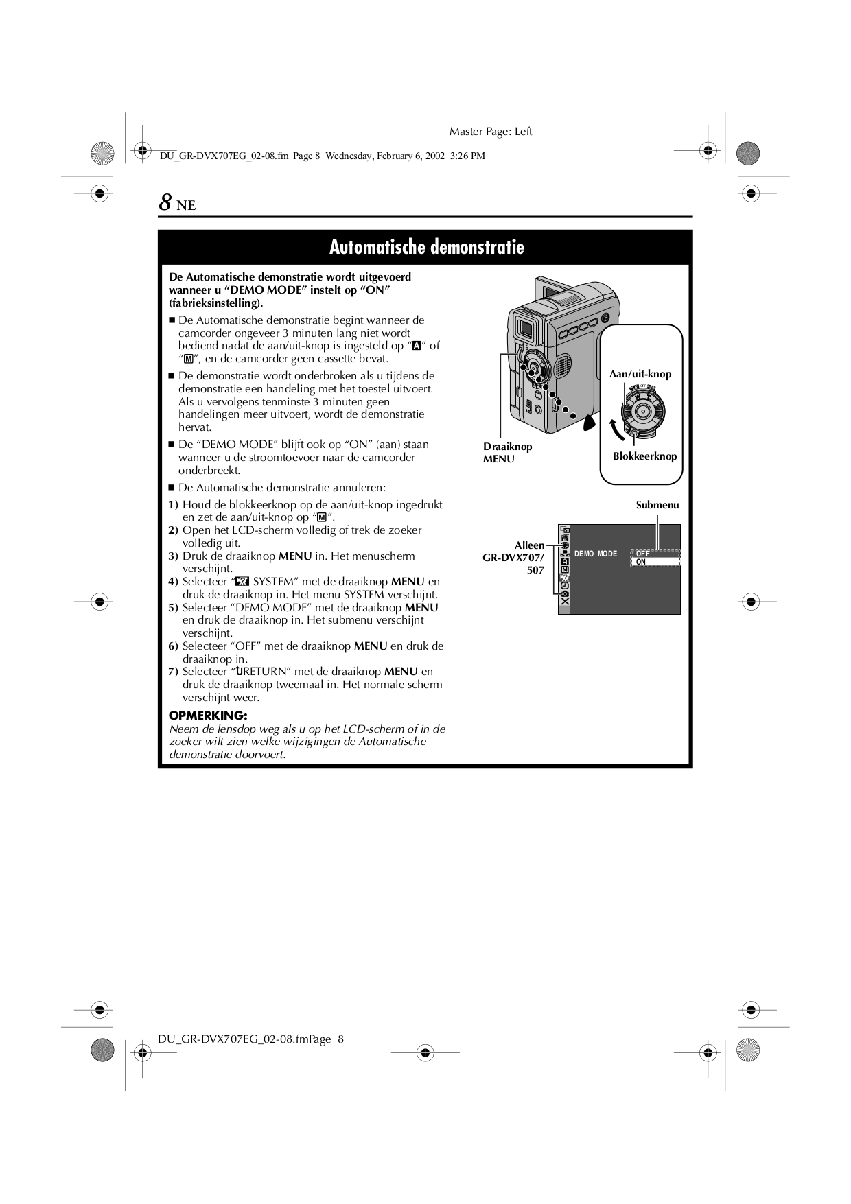 PDF manual for JVC Camcorders GR-DVX400EG-X