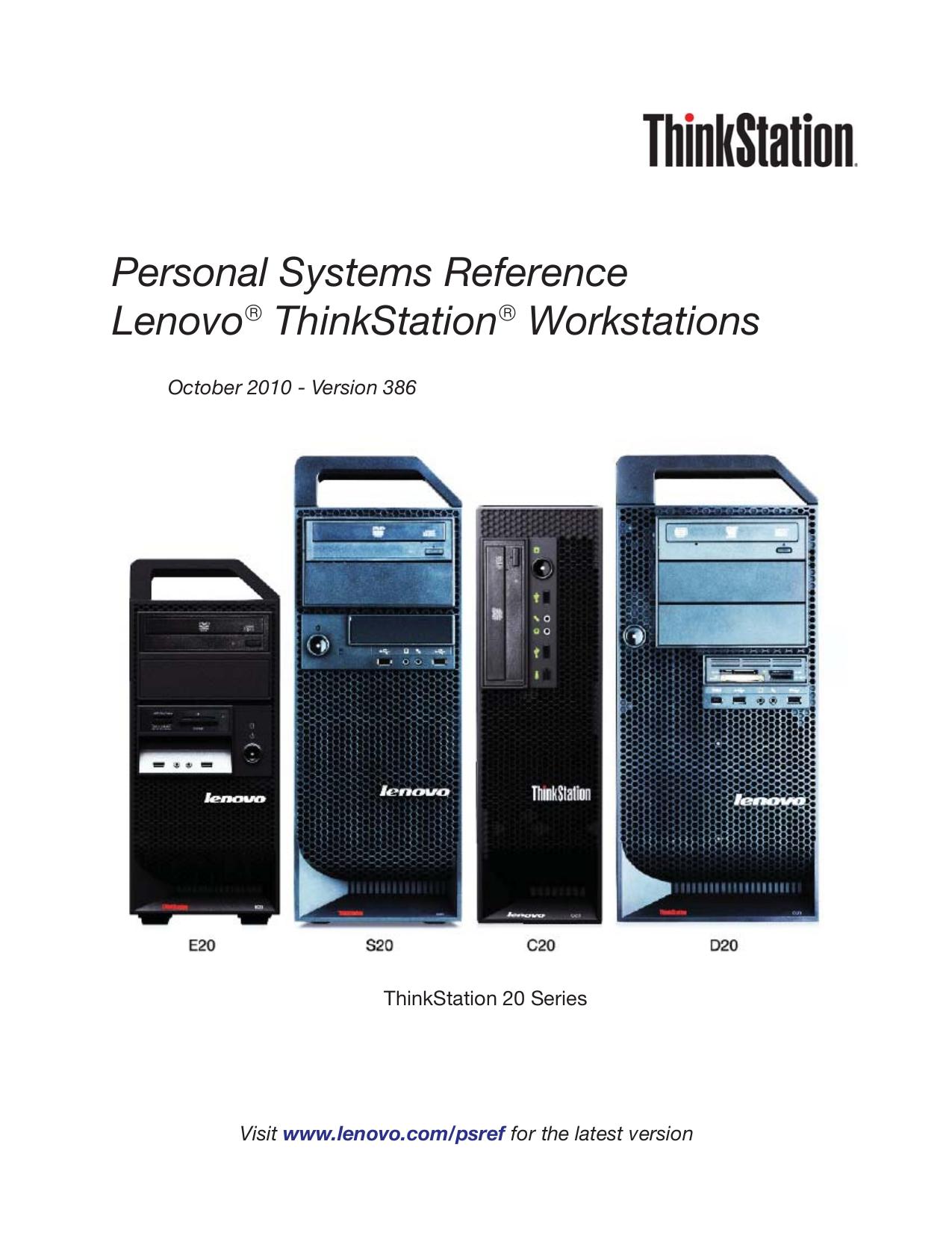 Download free pdf for Lenovo ThinkStation D20 4158 Desktop manual