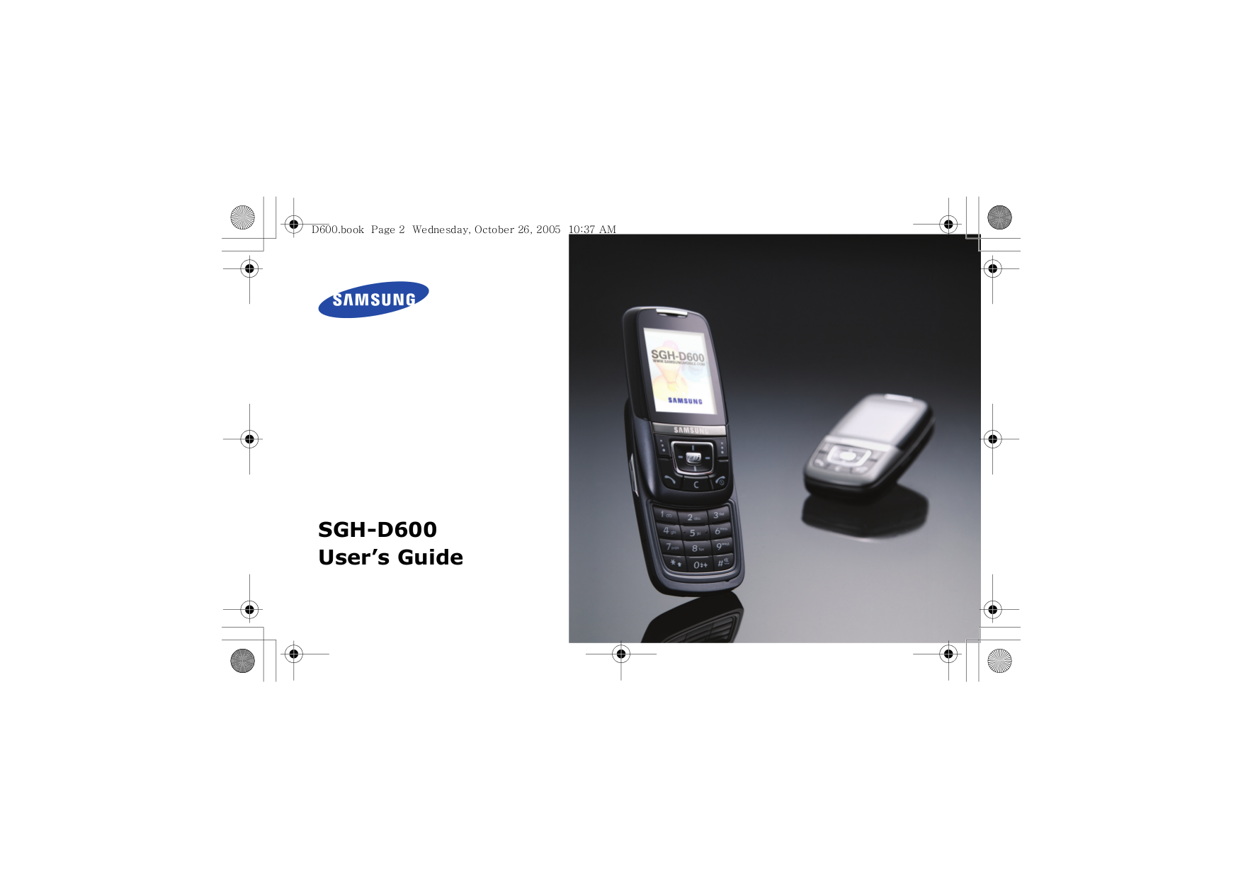 PDF manual for Samsung Cell Phone SGH-D600