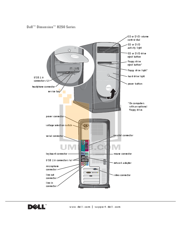 Download free pdf for Dell Dimension 8250 Desktop manual