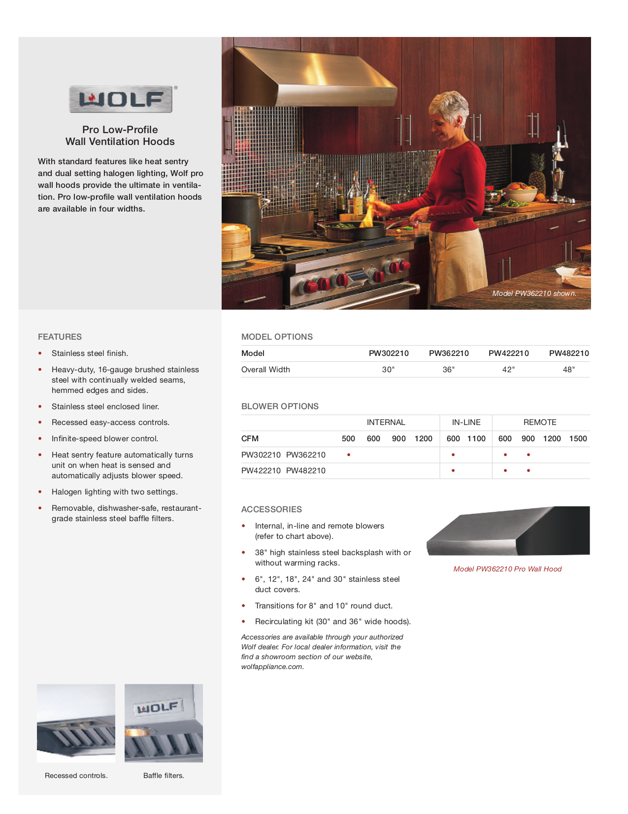 PDF manual for Wolf Other PW362418 Hoods