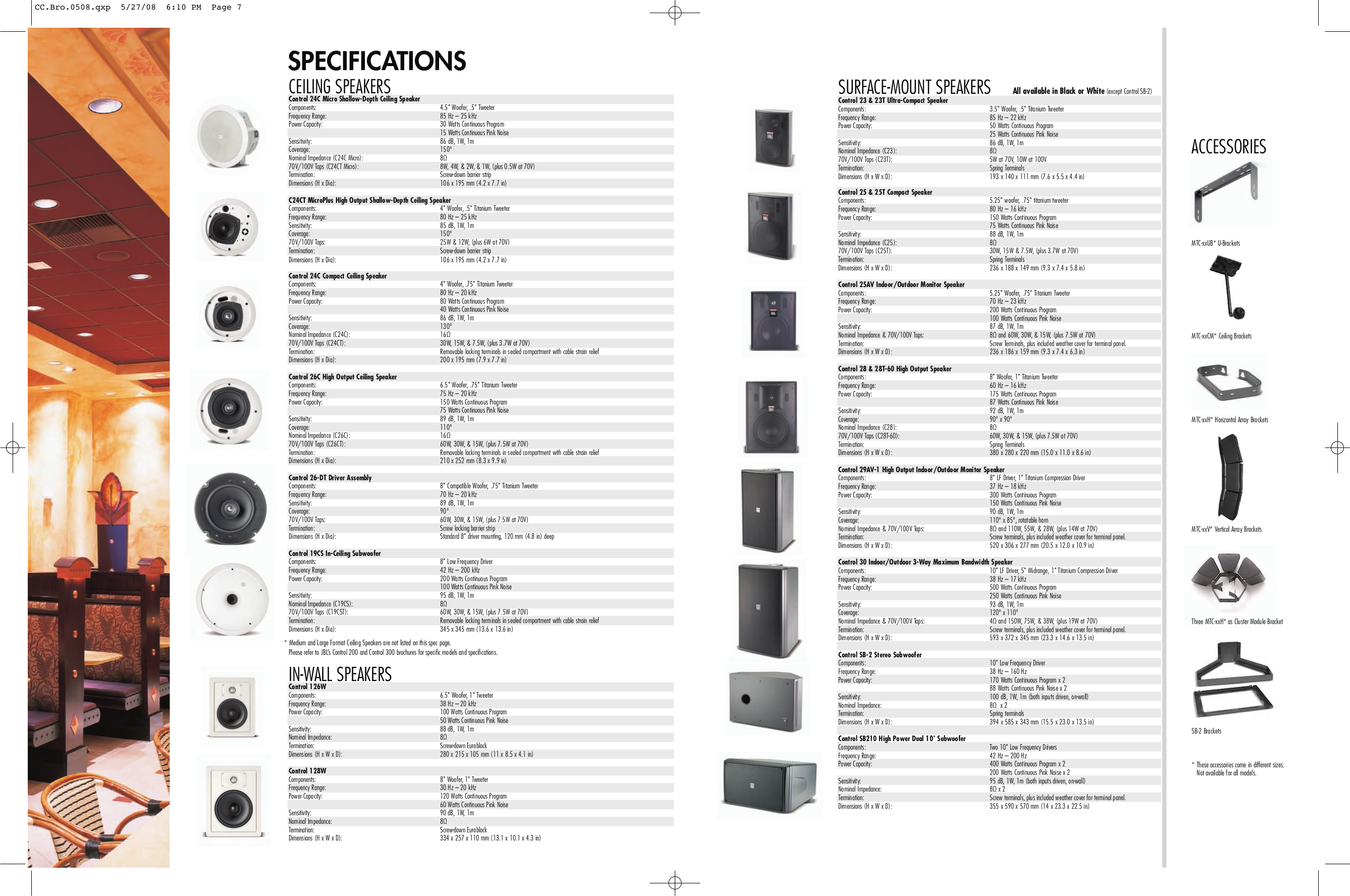 PDF manual for JBL Speaker Control Control 28T-60