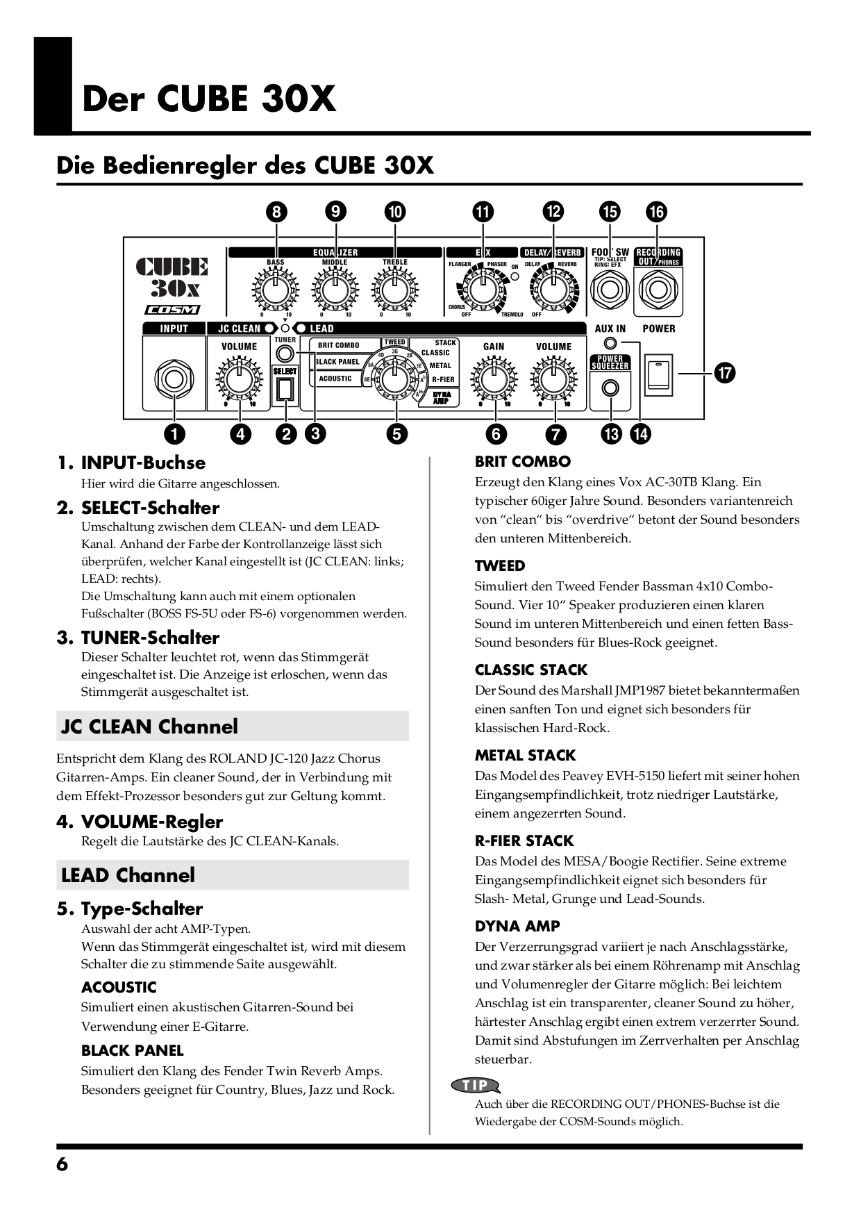 PDF manual for Roland Amp CUBE-30x