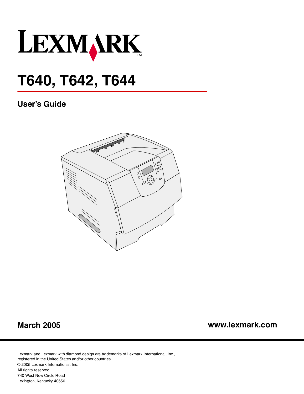 PDF manual for Lexmark Printer T640