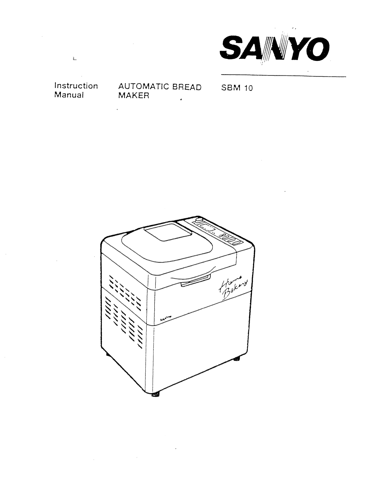 Download free pdf for Sanyo SBM-15 Bread Makers Other manual