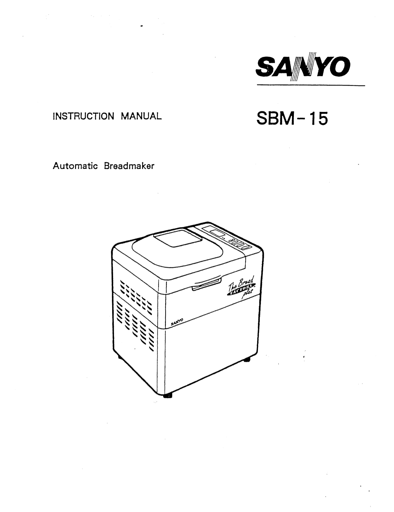 PDF manual for Sanyo Other SBM-15 Bread Makers