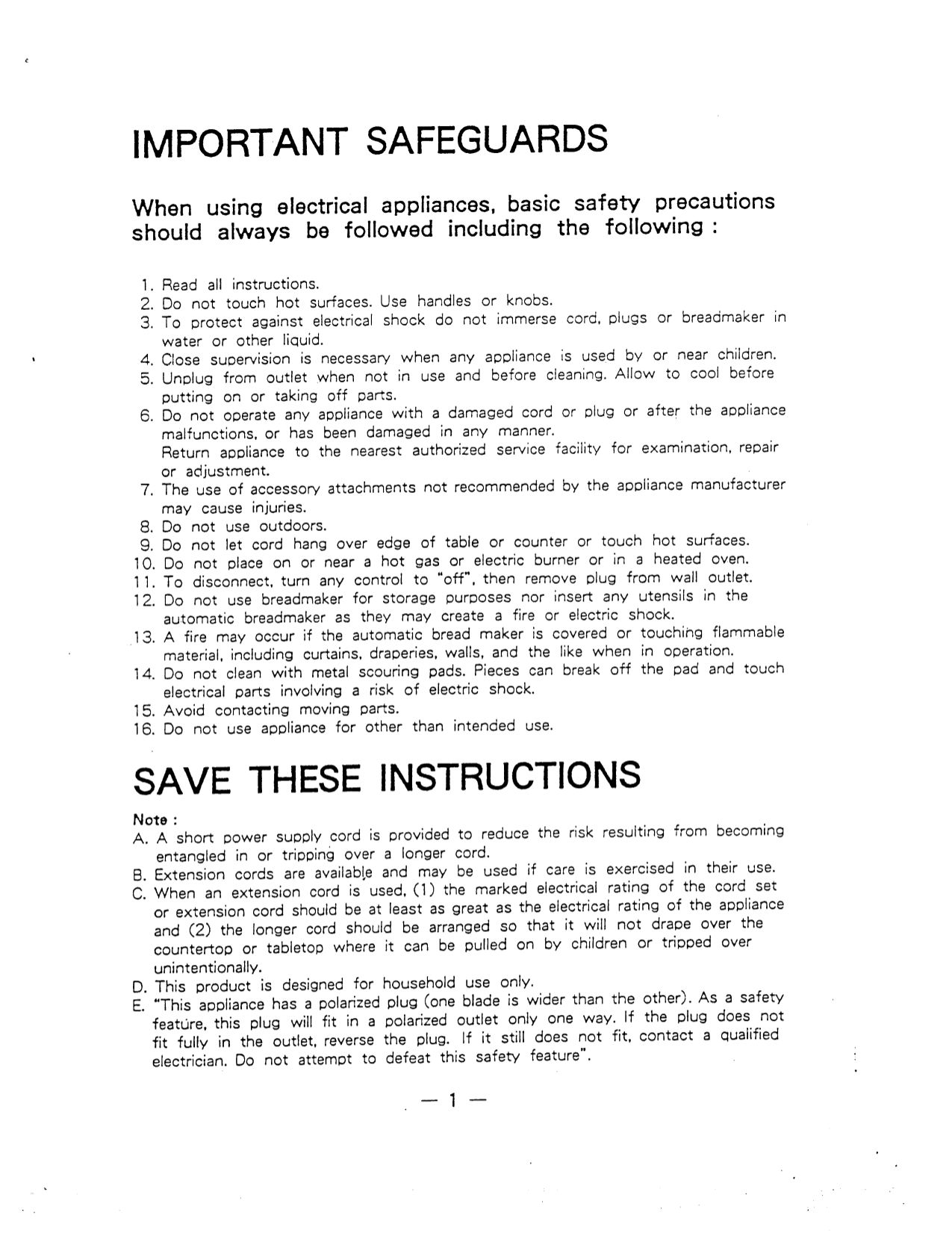 PDF manual for Sanyo Other SBM-15 Bread Makers