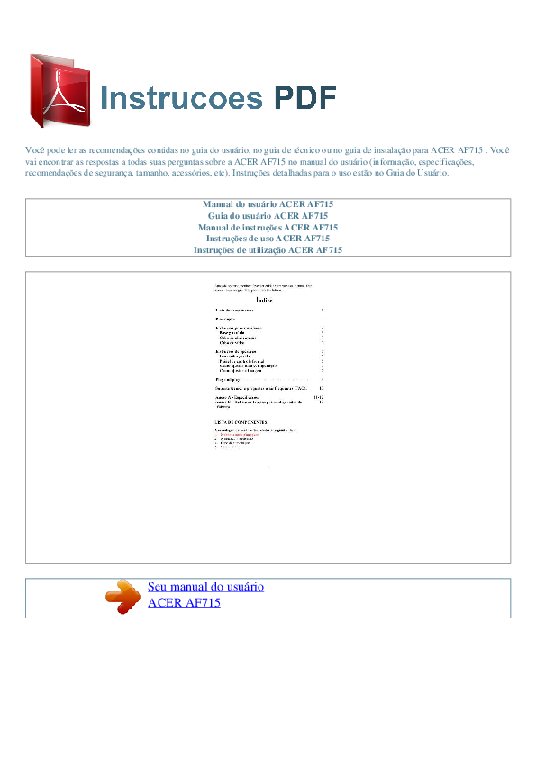 Download free pdf for Acer AF715 Monitor manual