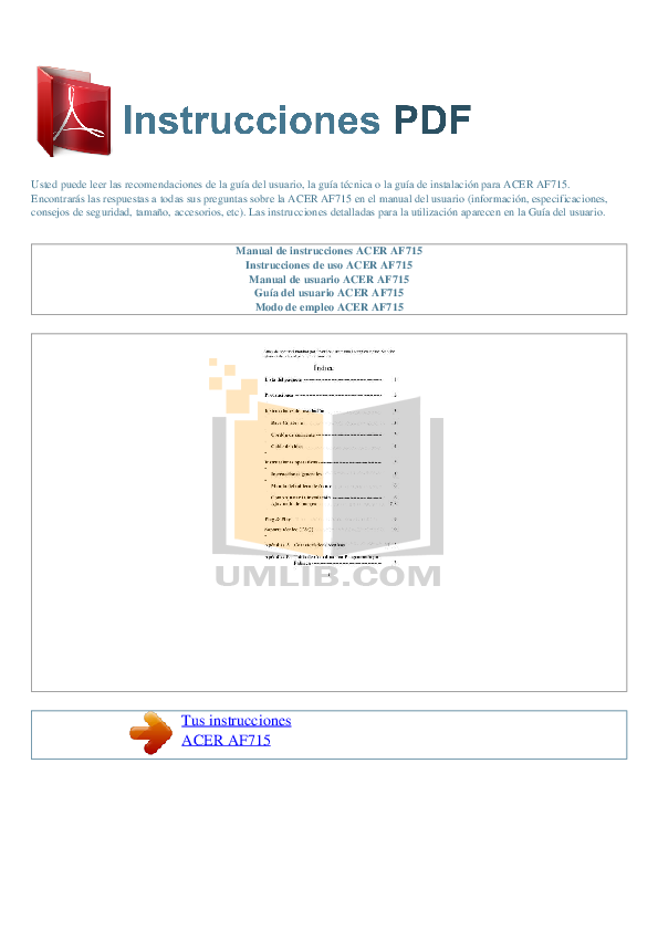 Download free pdf for Acer AF715 Monitor manual