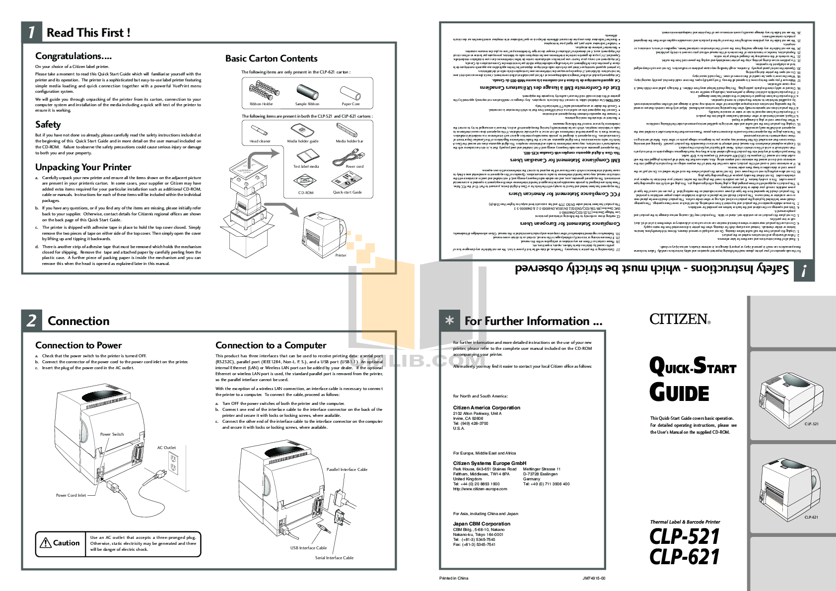 Download free pdf for Citizen CLP-621 Printer manual