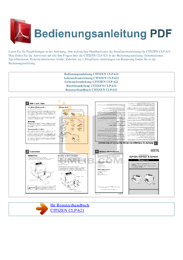 Download free pdf for Citizen CLP-621 Printer manual