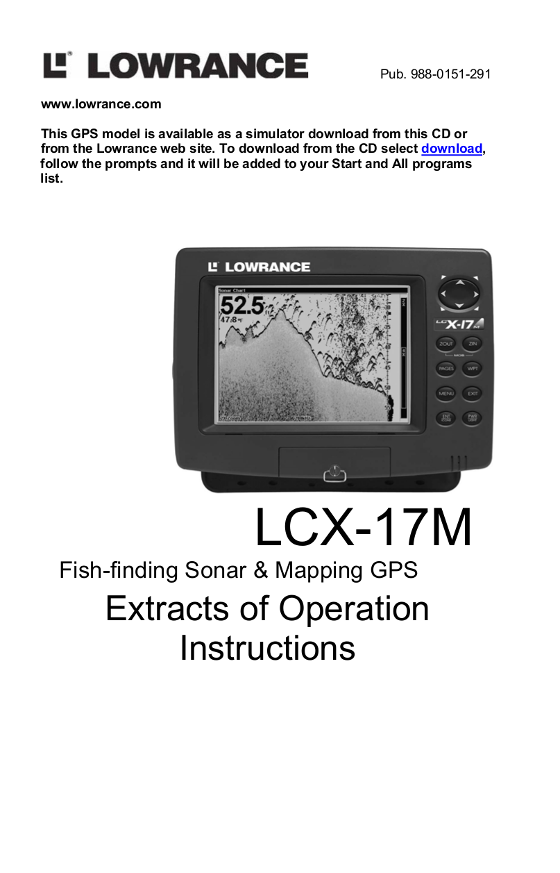 Download free pdf for Lowrance LCX-15 MT GPS manual