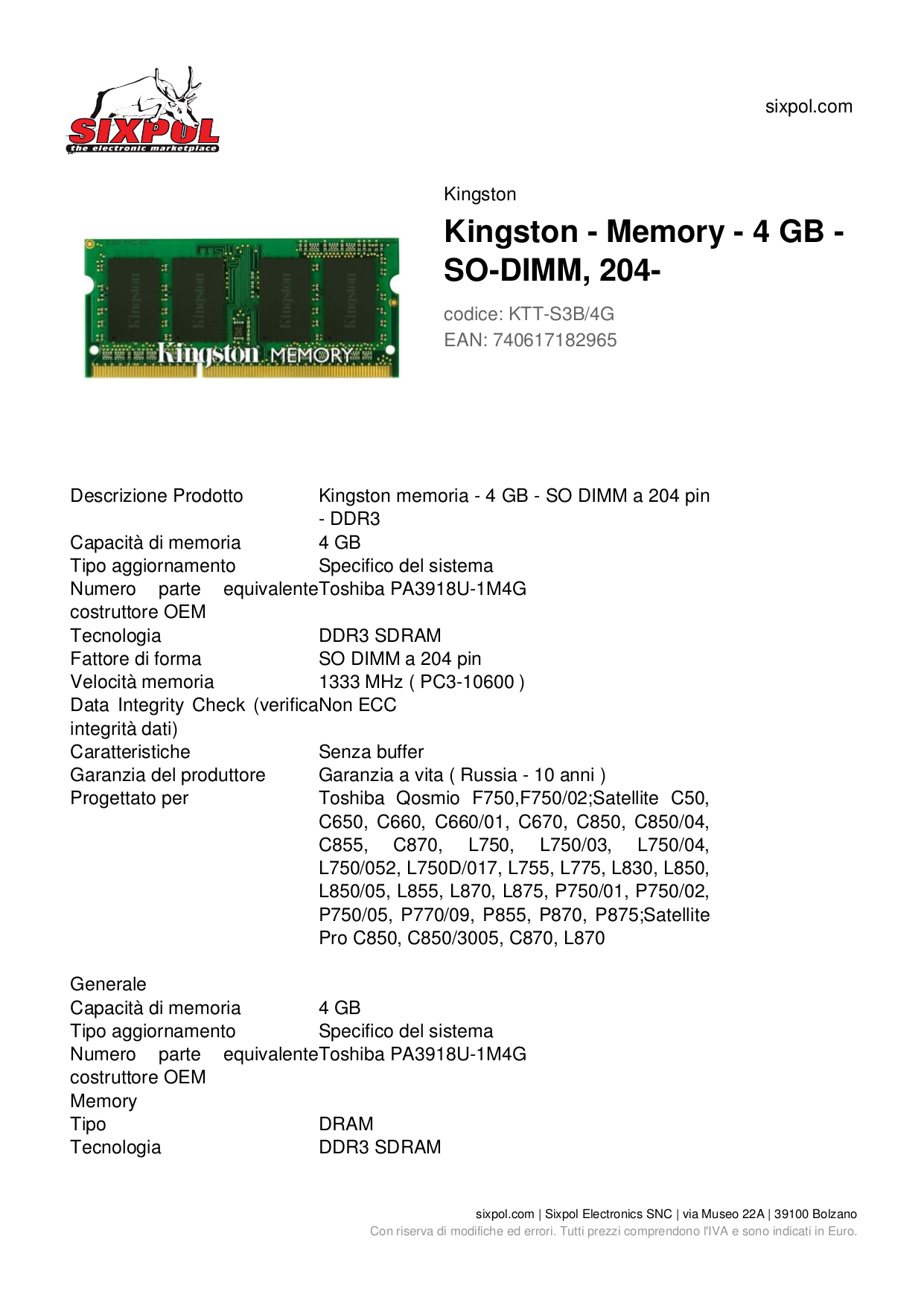 Kingston - Sixpol.com